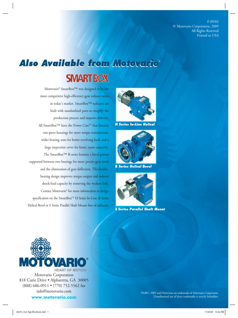 Brochure Motovario | PDF | Gear | Mechanical Engineering