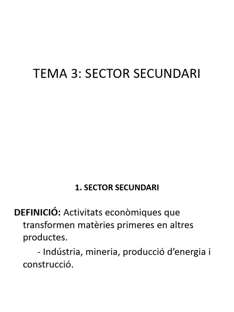 Sector Secundari | PDF