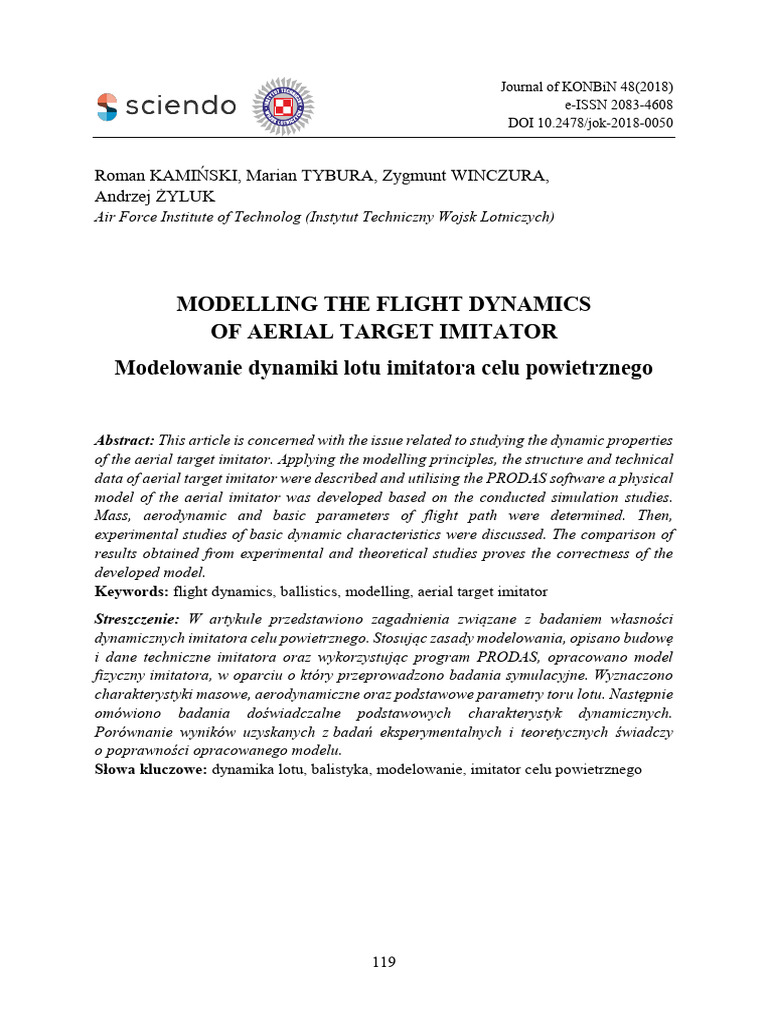 Modelling The Flight Dynamics of Aerial Target Imi | PDF | Matrix ...