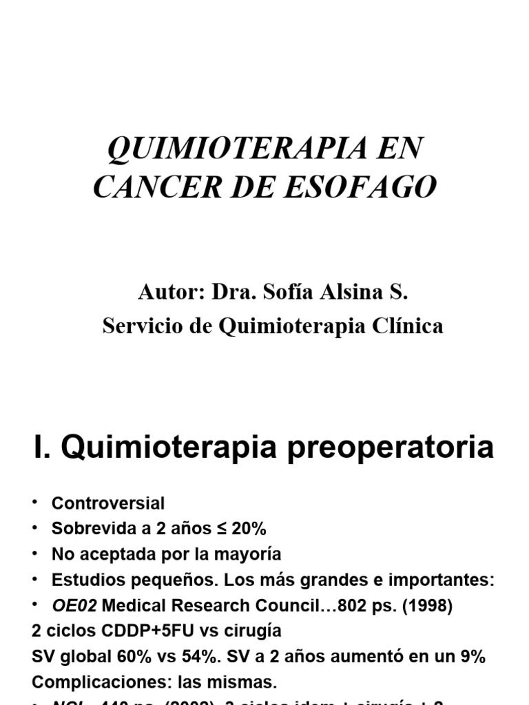 Quimioterapia en Cancer de Esofago | PDF | Quimioterapia | Tratamientos contra el cáncer
