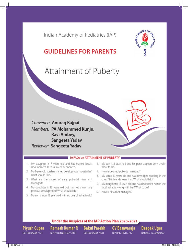 Ch-027 IAP Parental Guideline Normal Puberty | Download Free PDF | Puberty | Polycystic Ovary ...