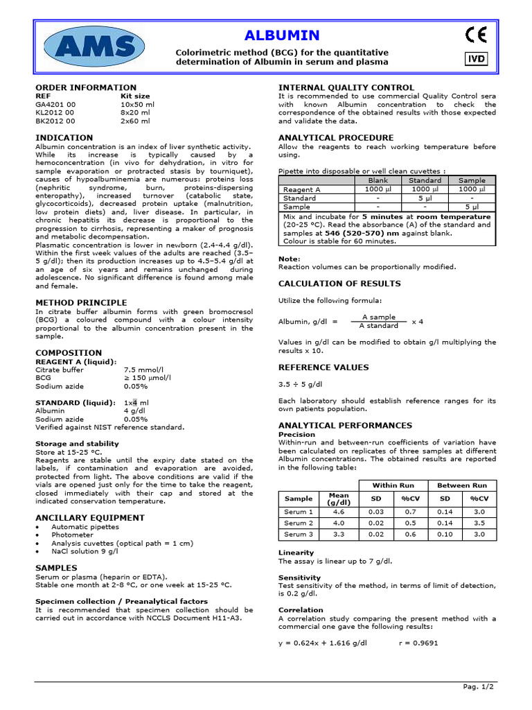 2 Albumin | PDF | Medical Specialties | Clinical Medicine