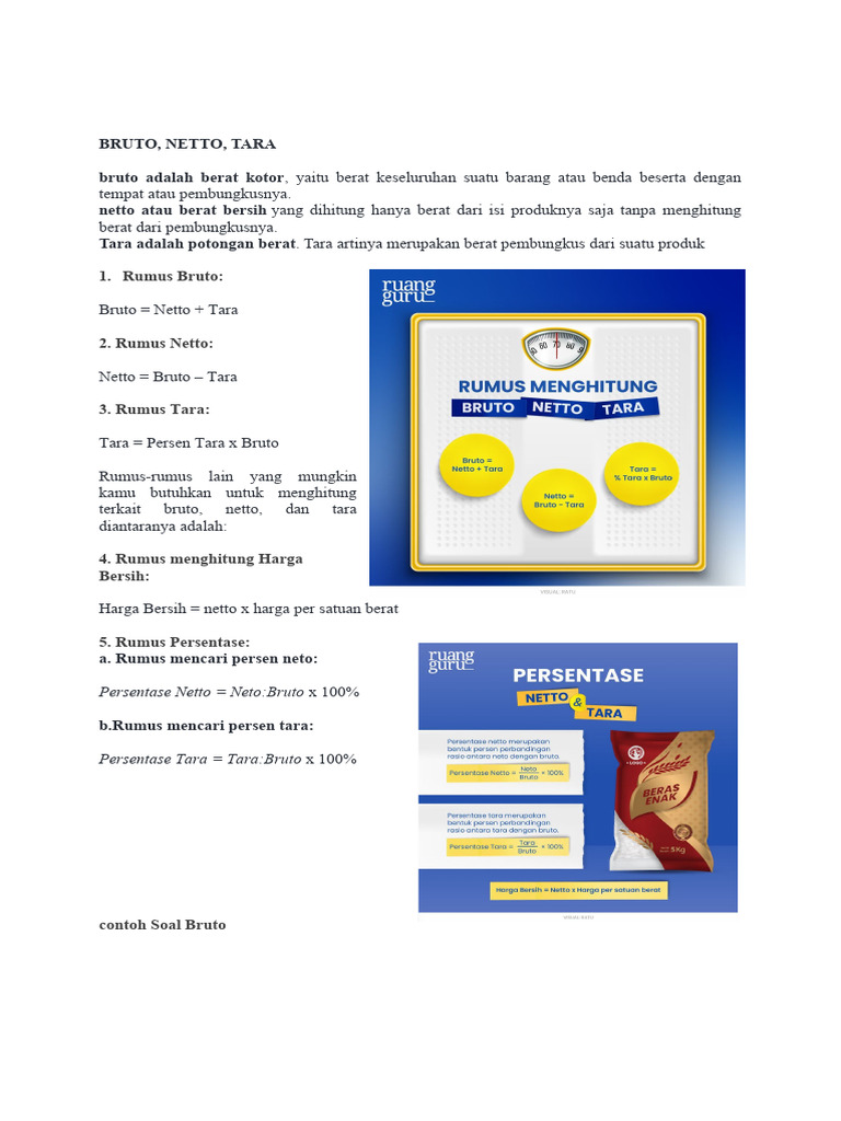 BRUTO, Netto, Tara | PDF