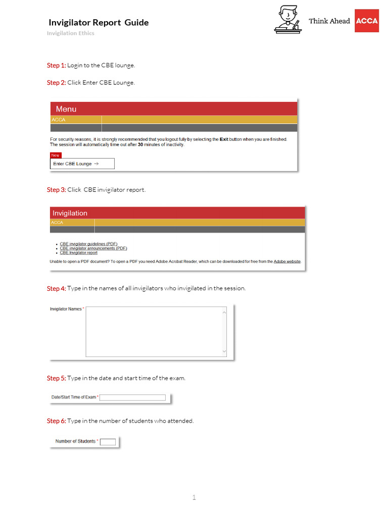 Invigilation Report Step by Step V1.0 | PDF