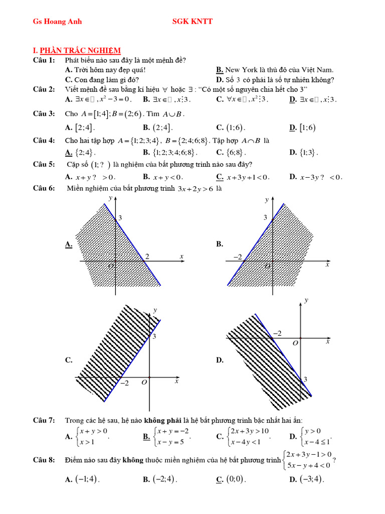 Math 10 de Tham Khao Thi Cuoi HK 1 | PDF