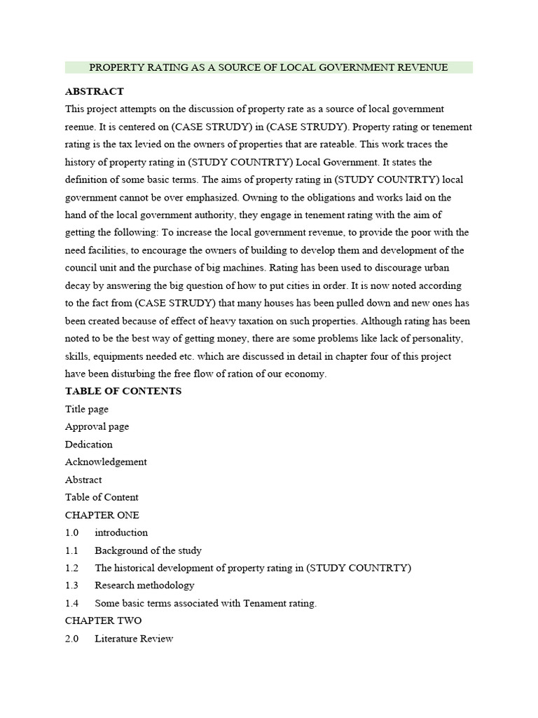 Property Rating for Local Government Revenue | PDF | Taxes | Leasehold ...