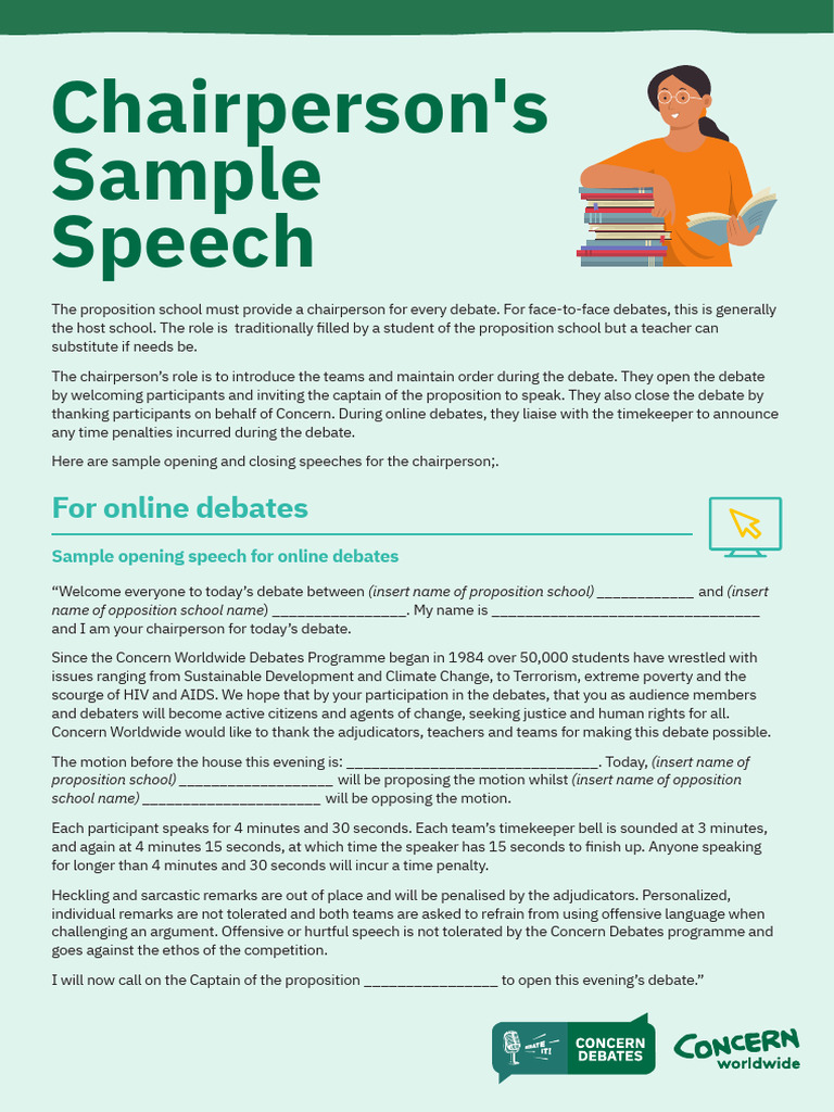 Debate Chairperson Guide | PDF
