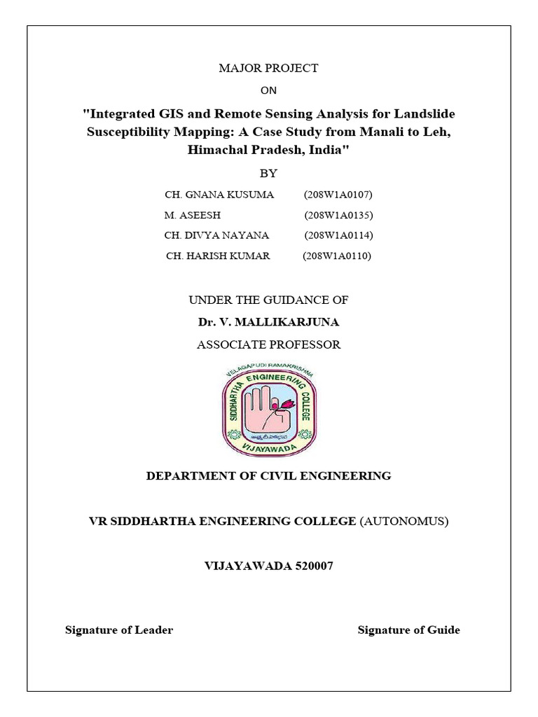 Integrated GIS and Remote Sensing Analysis For Landslide Susceptibility ...