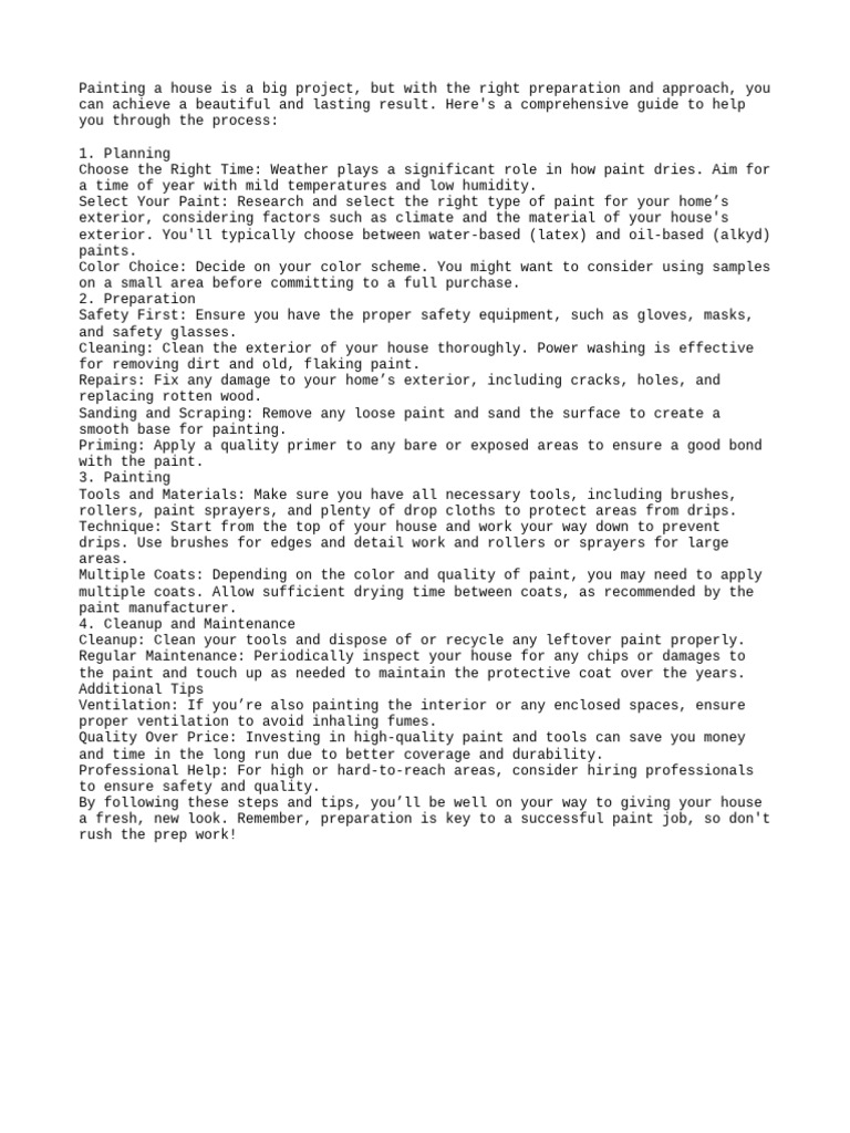 Painting A House Is A Big Project | PDF | Paint | Materials