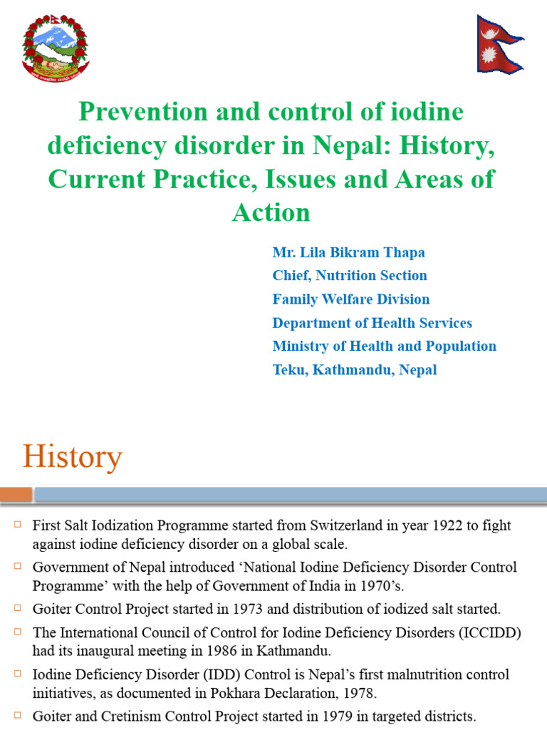 Health Sector Presentation On IDD | PDF | Salt | Micronutrient