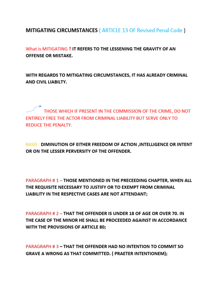 Mitigating Circumstances | PDF