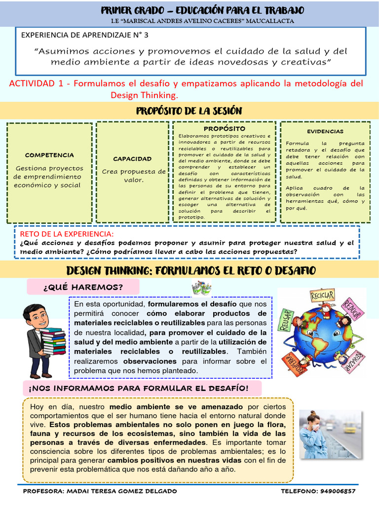 1° Grado Iii Experiencia de Aprendizaje - Act 1 | PDF | Entorno natural