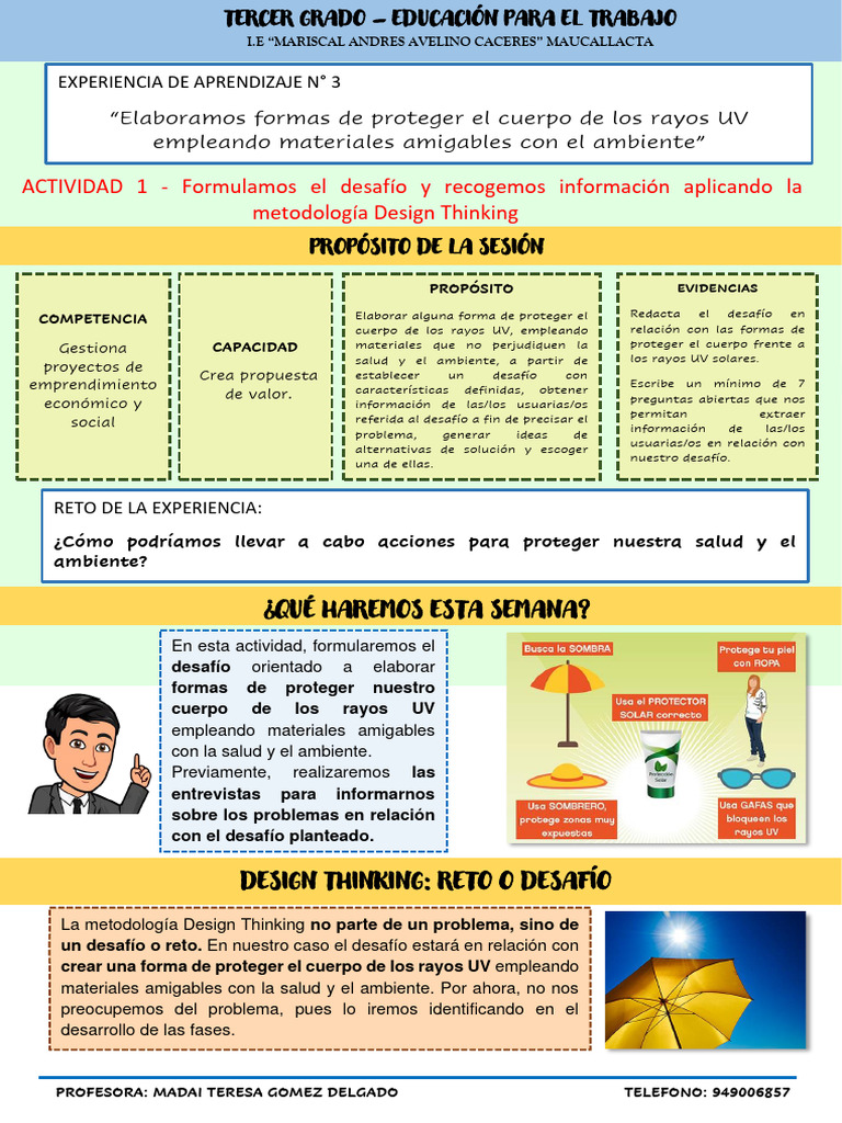 3° Grado Iii Experiencia de Aprendizaje - Act 1 | PDF | Aprendizaje
