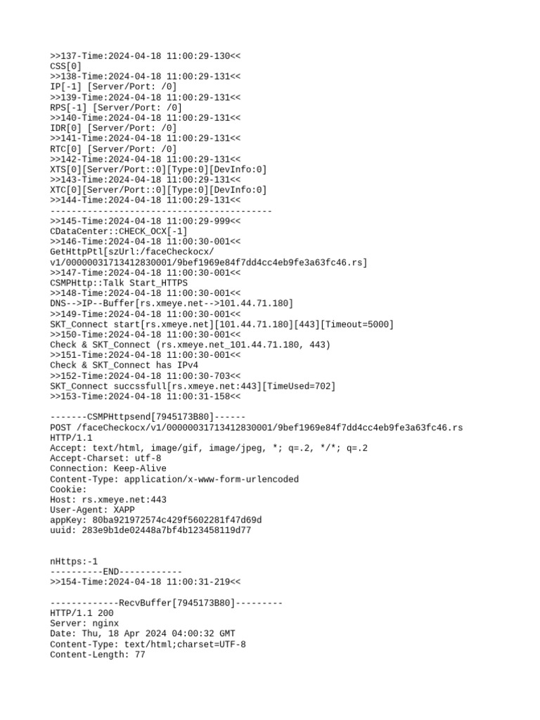 FaceCheckOCX Connection Logs Analysis | PDF