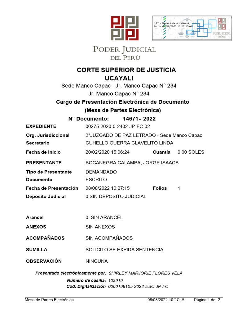 Ucayali Corte Superior de Justicia: Jr. Manco Capac #234 Sede Manco ...