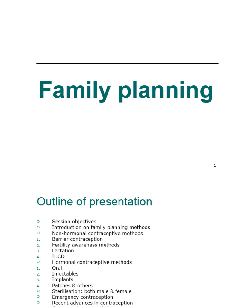 Family Planning: Contraceptive Methods | PDF | Birth Control | Condom
