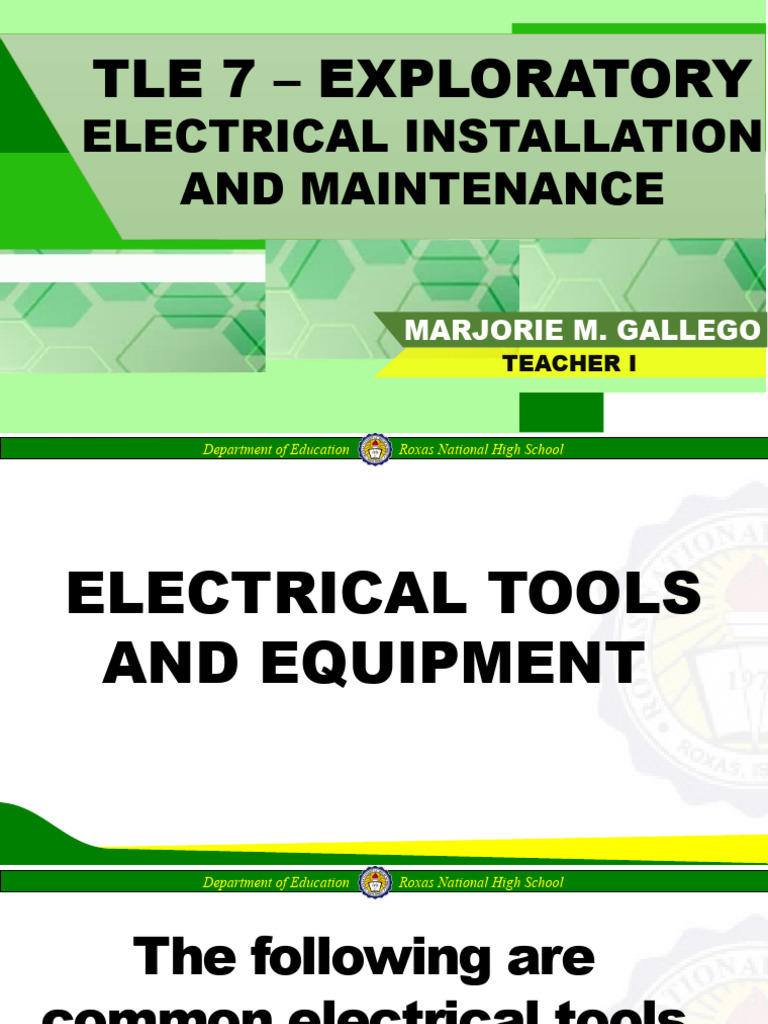 Essential Electrical Tools Overview | PDF | Hammer | Manufactured Goods