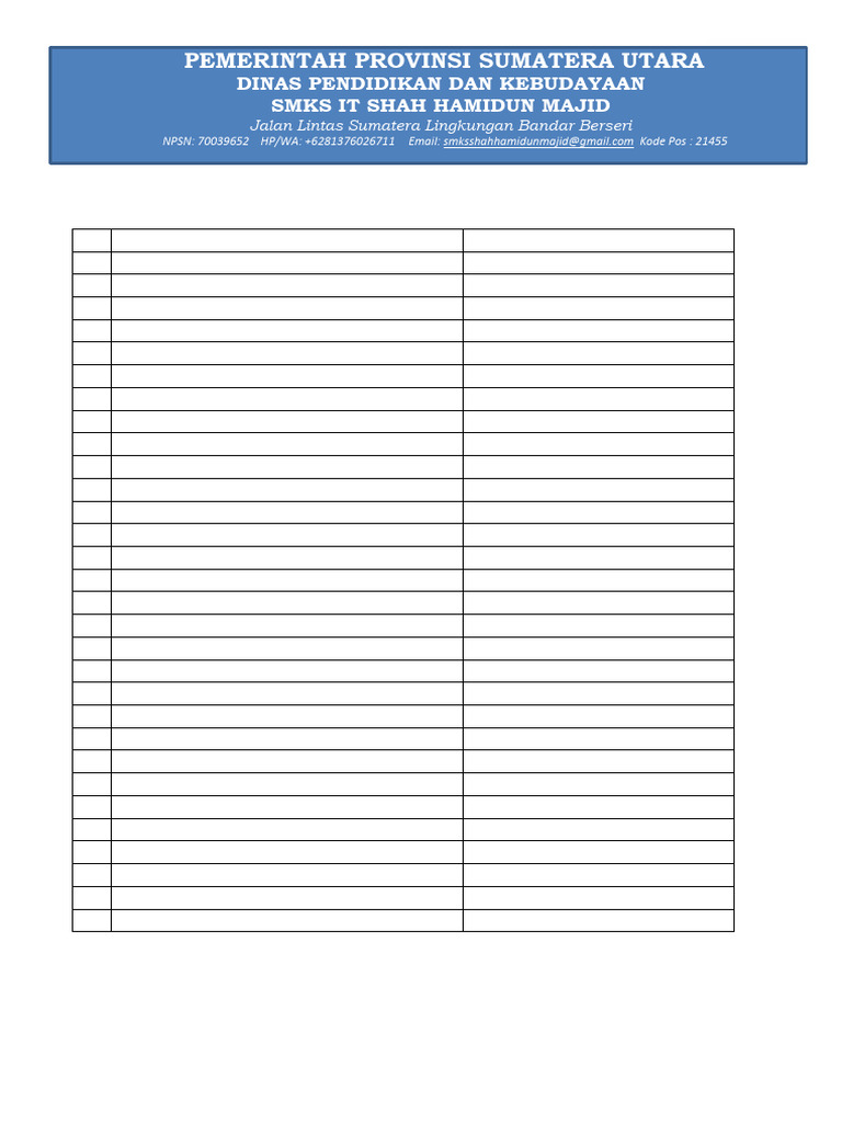 Format Absen Siswa | PDF