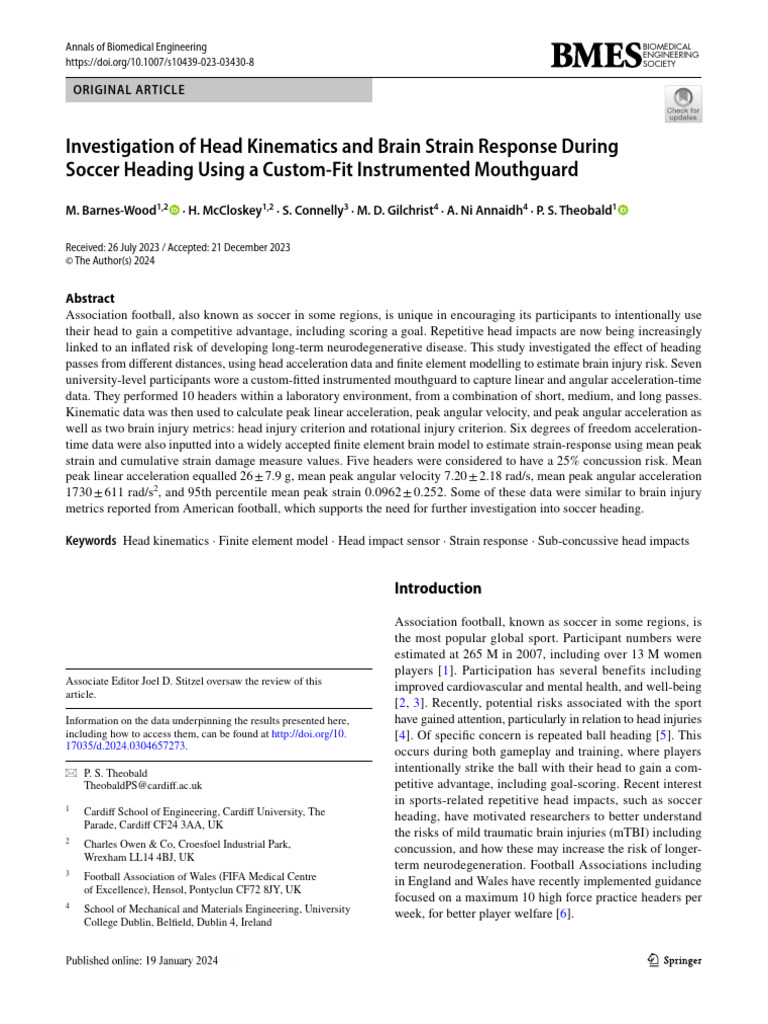 Investigation of Head Kinematics and Brain Strain | PDF | Chronic ...