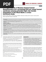 Boston Carpal Tunnel Questionnaire BCTSQ | PDF | Carpal Tunnel Syndrome ...