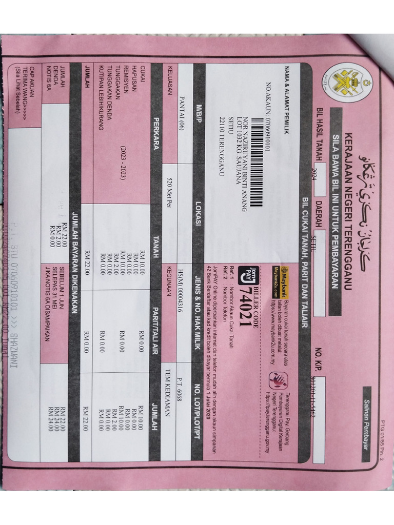 Geran Mukim Pantai PT 6068 | PDF