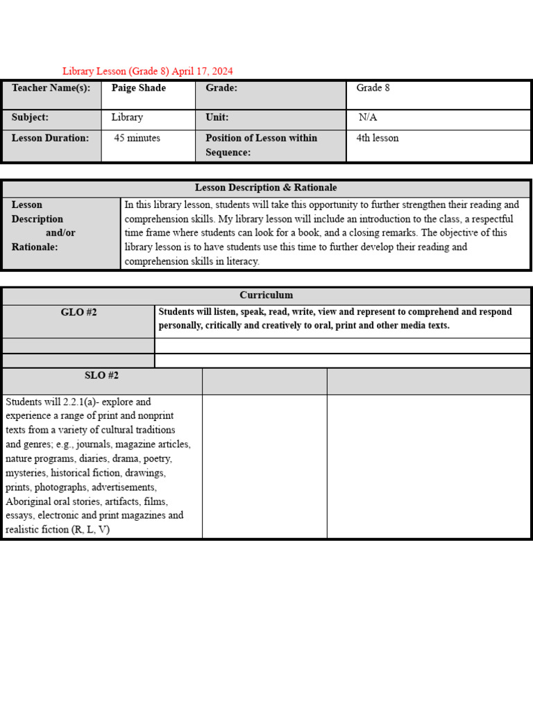 Enhancing Reading Skills in Grade 8 | PDF | Reading Comprehension ...