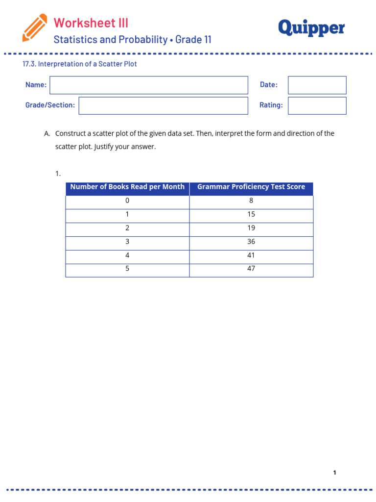 Worksheet III: Statistics and Probability - Grade 11 | PDF | Statistics