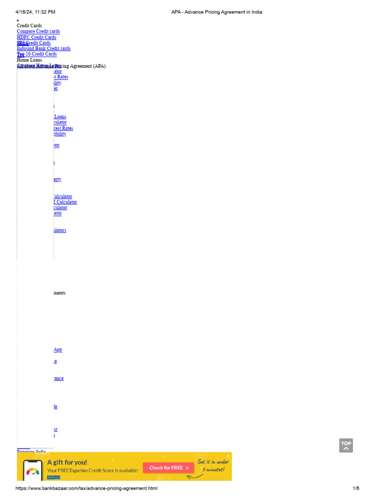 APA - Advance Pricing Agreement in India | PDF | Taxes | Taxpayer