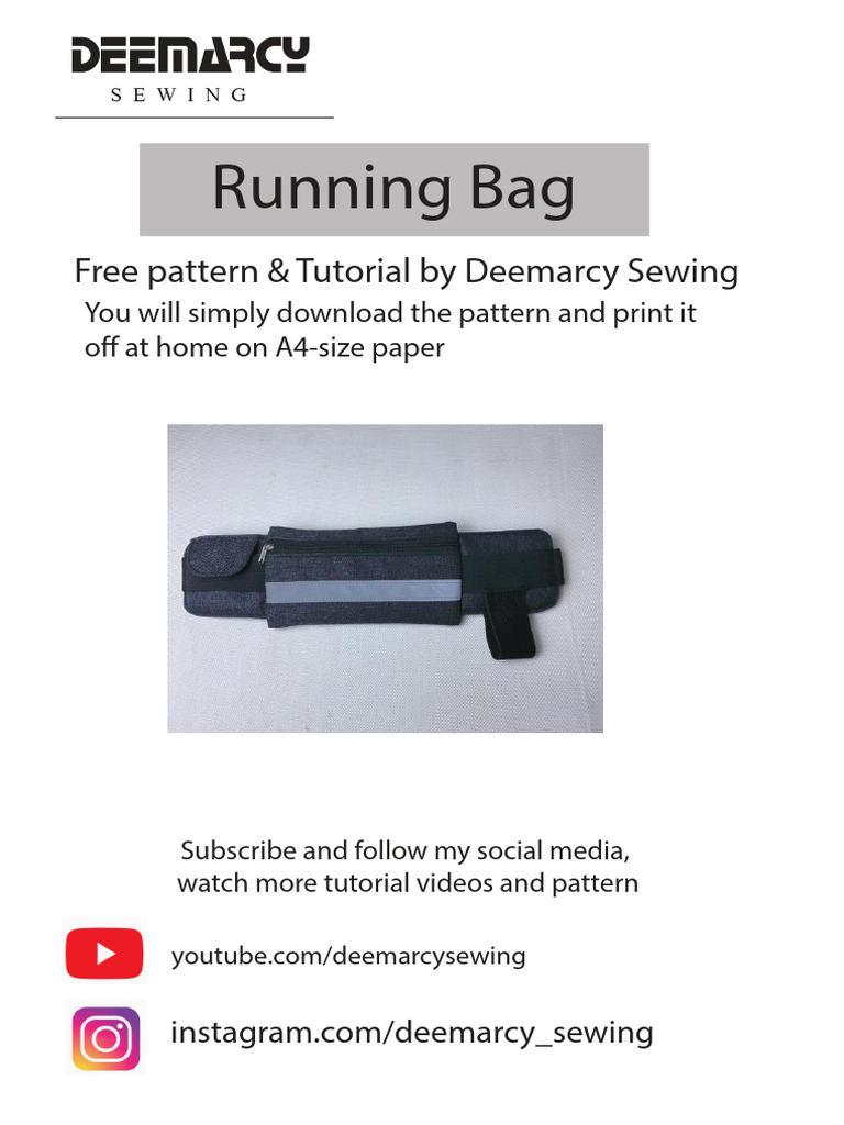 Free Running Bag Pattern & Tutorial | PDF