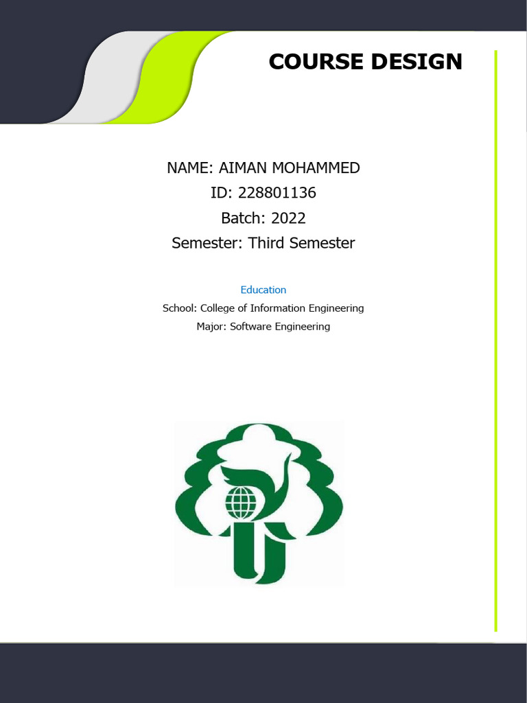 Course Design | PDF | Computing | Computer Science