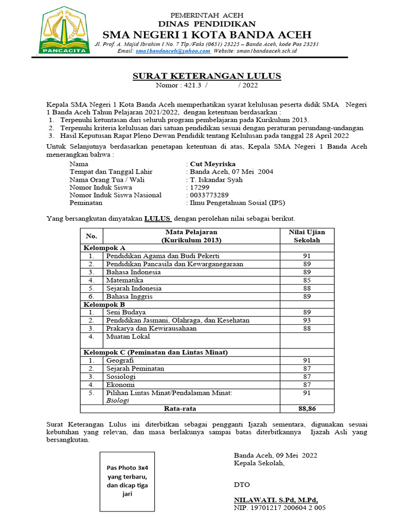Contoh - 2 SKL - 2022 - Ips | PDF