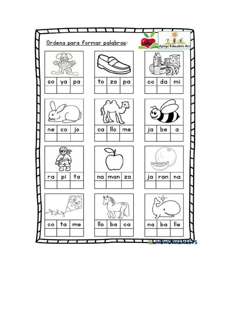 ORDENA LAS SILABAS | PDF