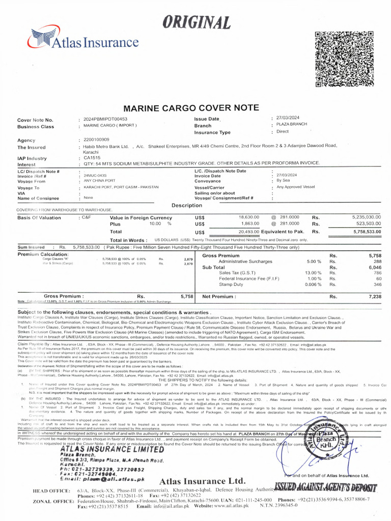 Insurance | PDF | Insurance | Cargo