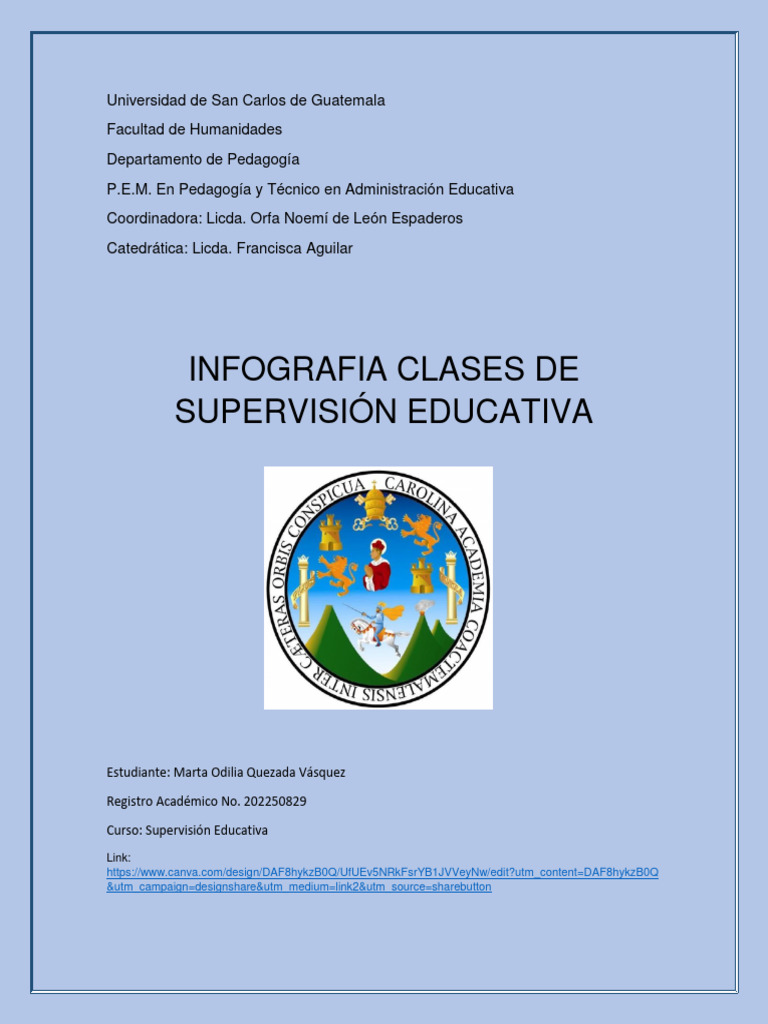 Infografia de Las Clases de Supervisión Licda. Francisca | PDF ...
