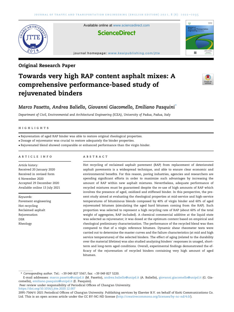 High RAP Content Asphalt Mixes Study | PDF | Deformation (Engineering ...