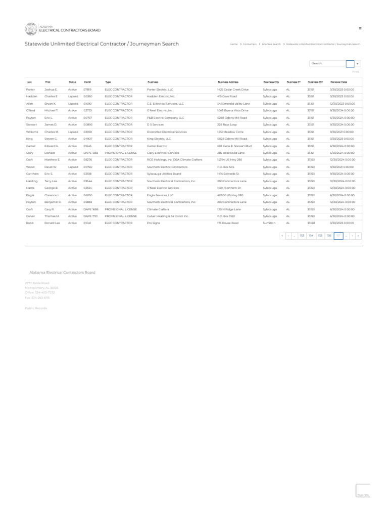 Alabama Electrical Contractor Search | PDF