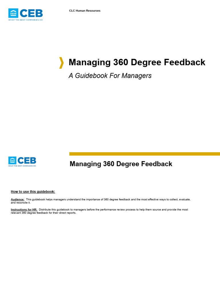 360 Degree Feedback Guide | PDF | Human Resources | Employment