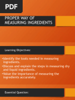 Measuring Ingredients Correctly: Worksheet #5 Lesson: Carryout ...