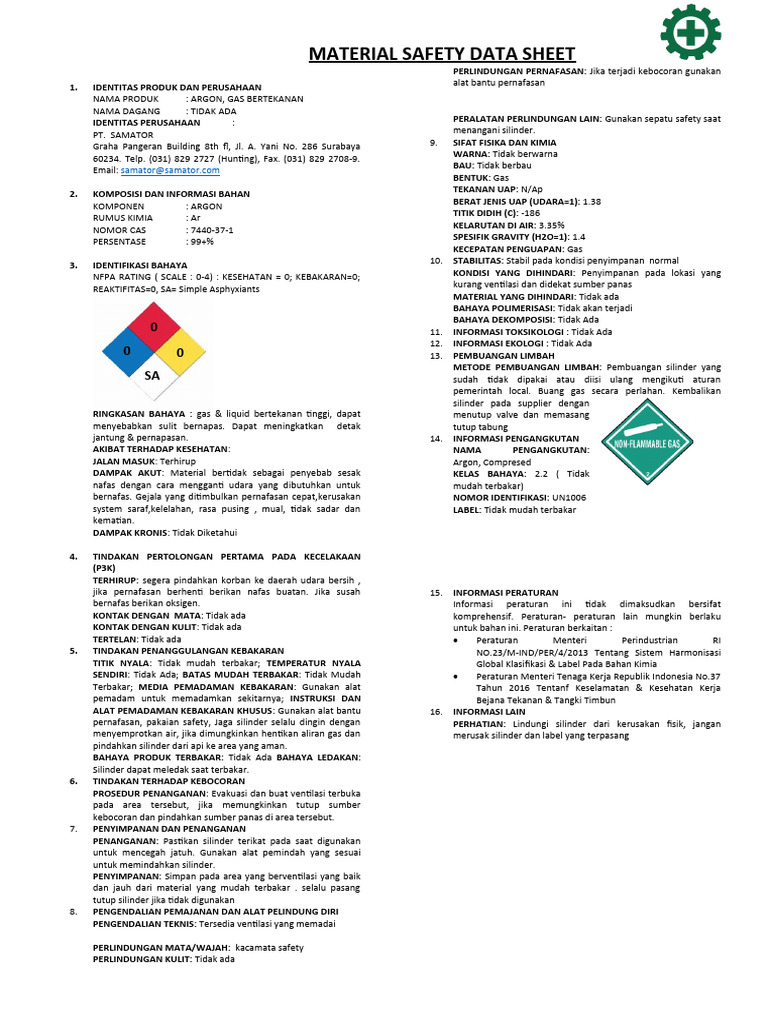 MSDS Argon | PDF
