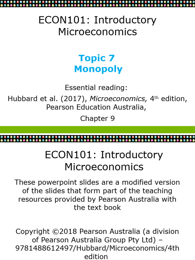 Econ101 Notes 4 Pdf Monopoly Profit Economics