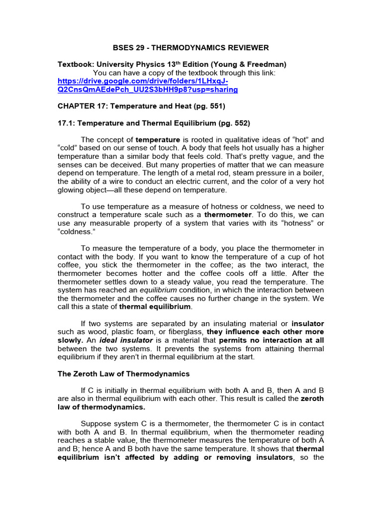 Bses 29 Reviewer | PDF | Calorie | Heat Transfer