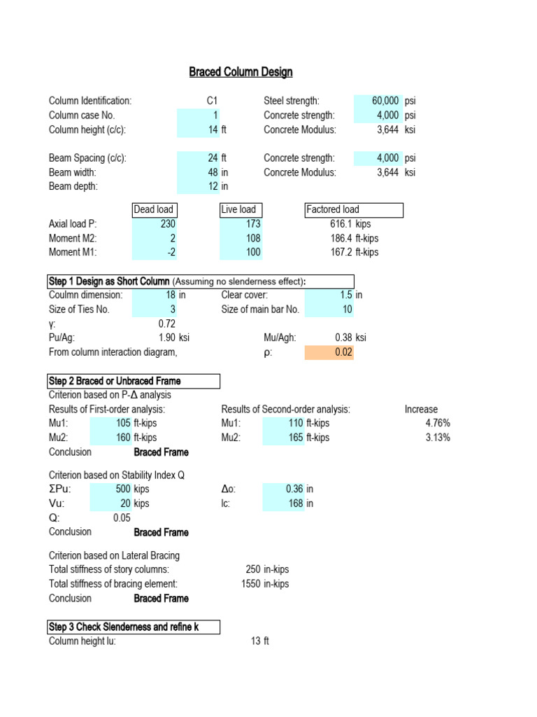 Column and Footing Design | PDF | Bending | Strength Of Materials