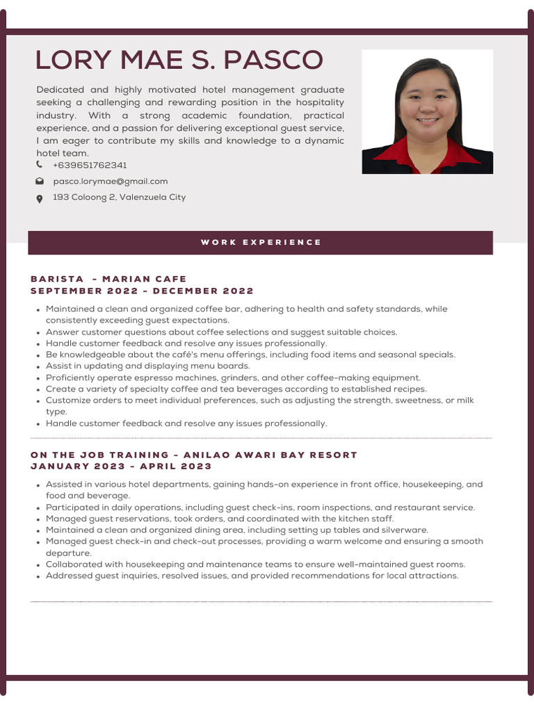 CV - Pasco | PDF | Menu | Restaurants