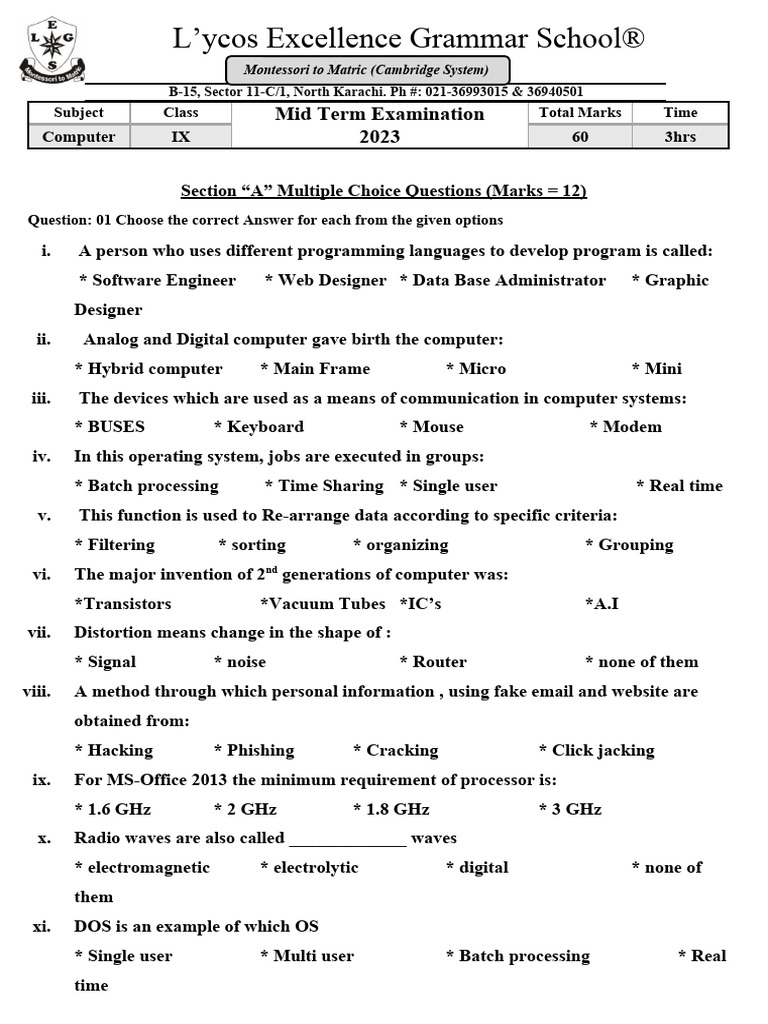 Computer 9 | PDF | Computer Network | Network Topology