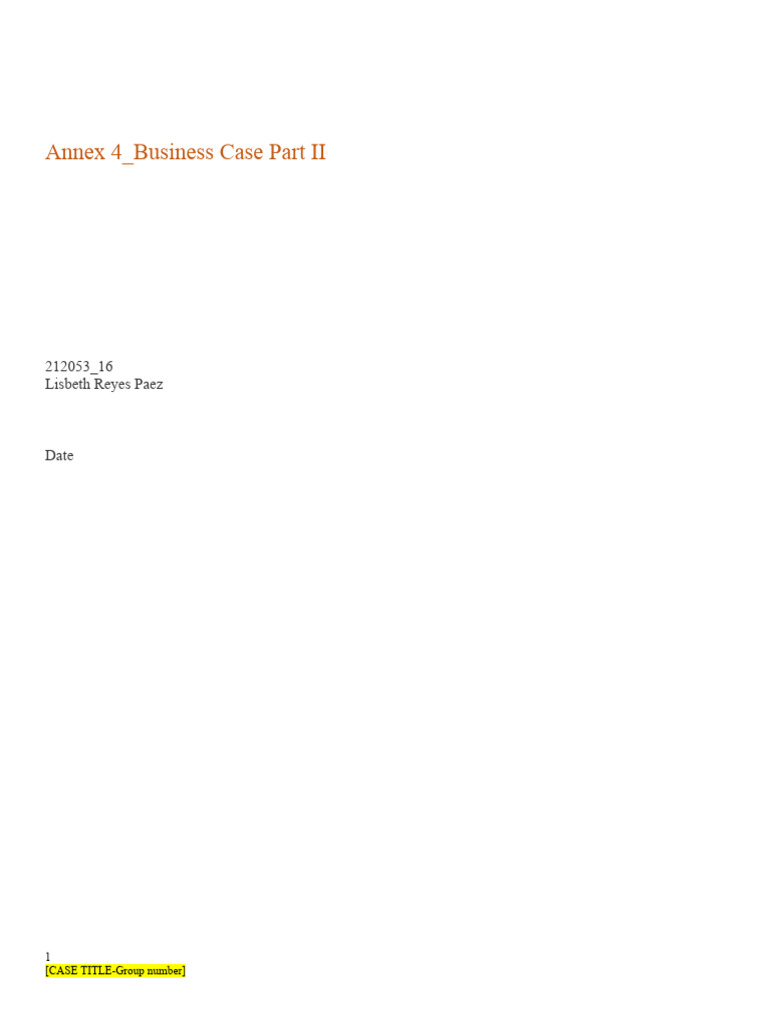 Annex 4-Business Case Part II | PDF | Risk | Performance Indicator