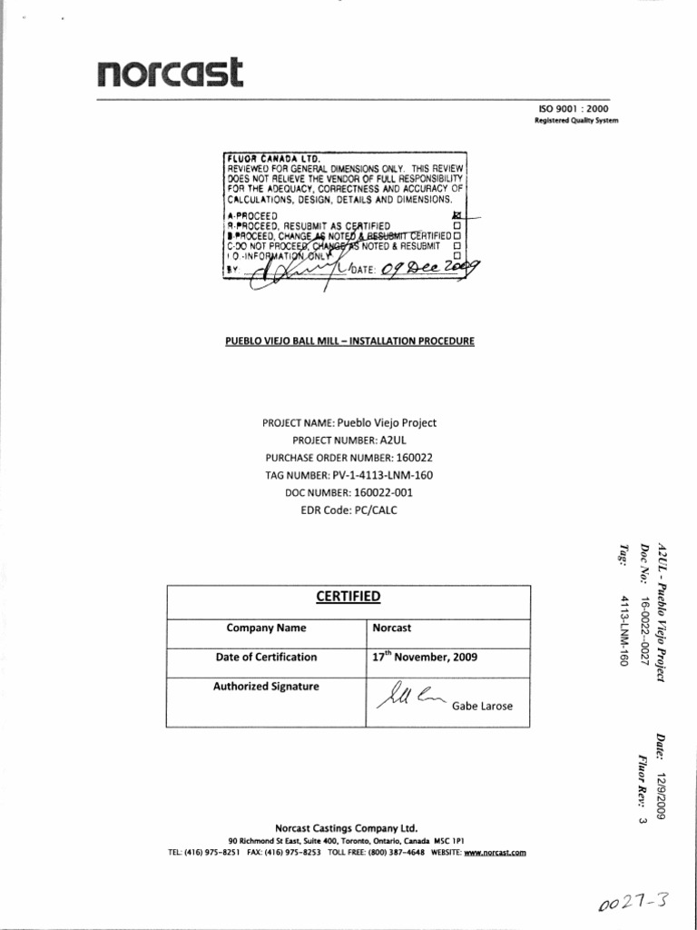 Ball Mill Liner Installation Manual - Norcast 16-0022 | PDF | Home ...