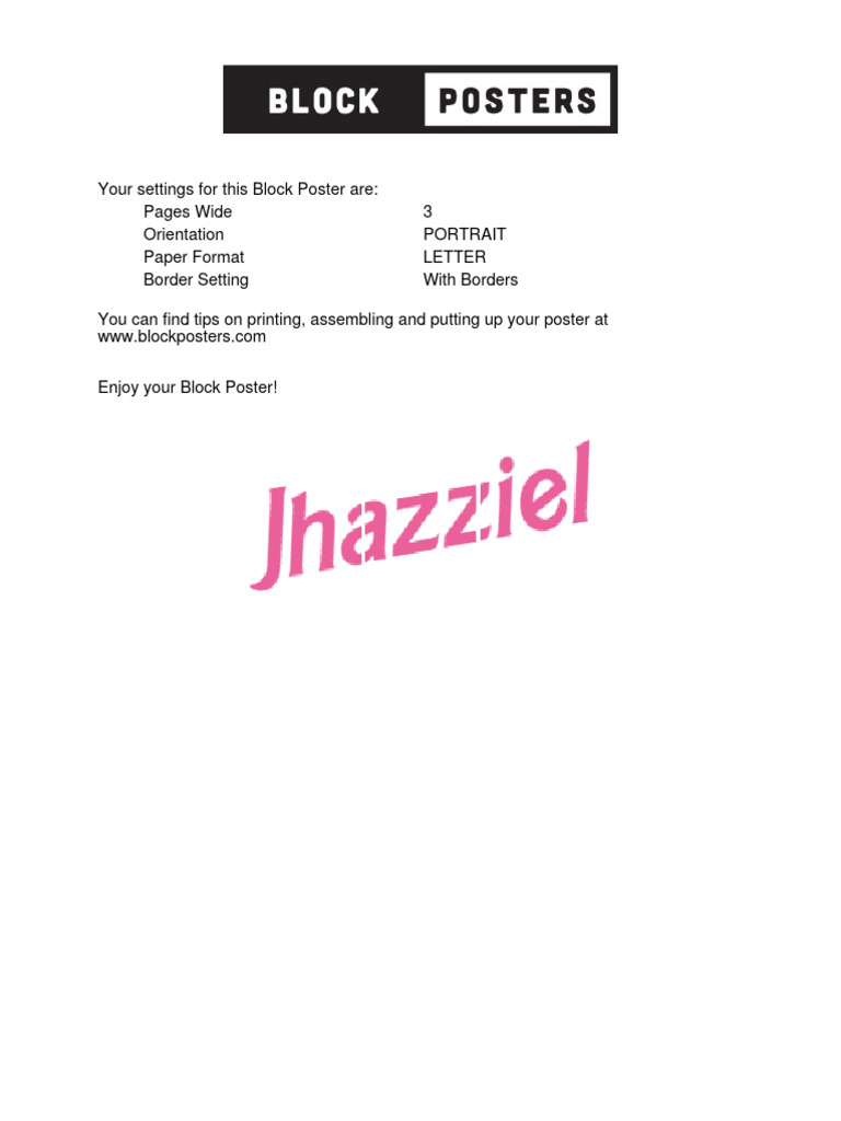 Block Poster Setup Instructions | PDF | Art