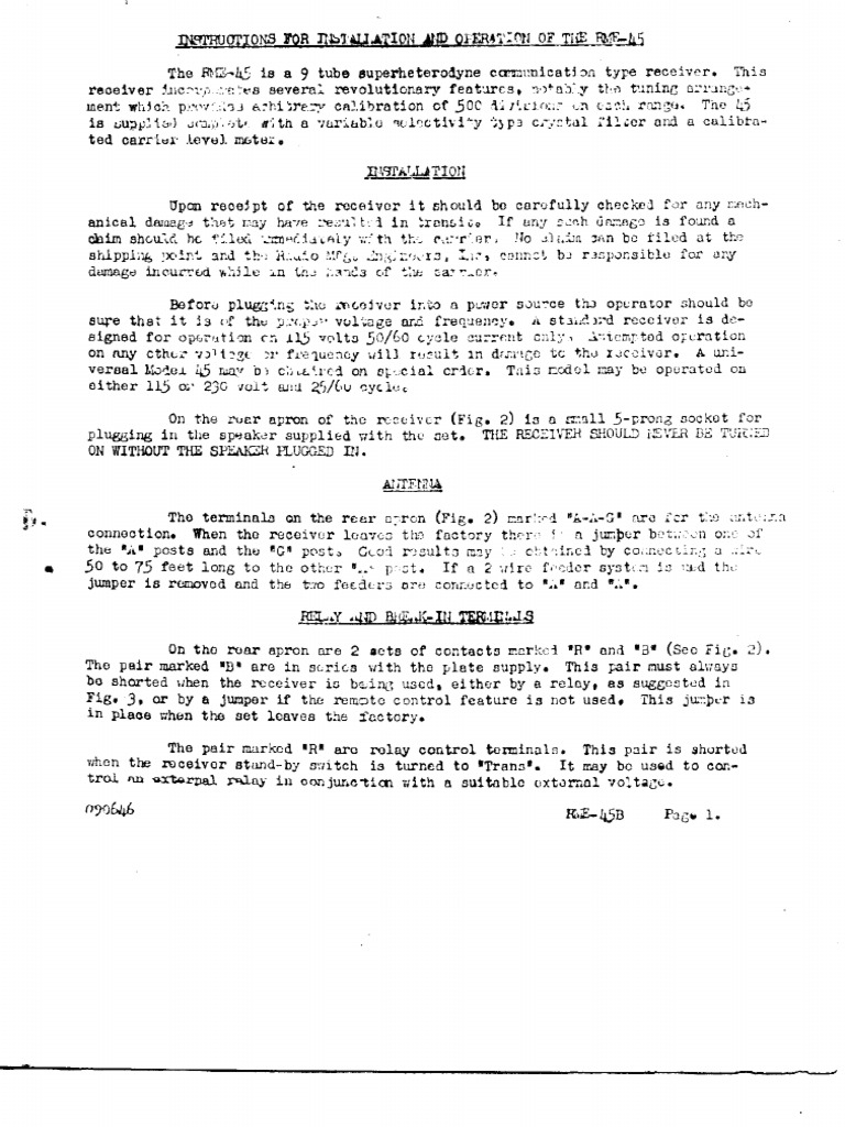 Rme Rme-45 Receiver | PDF