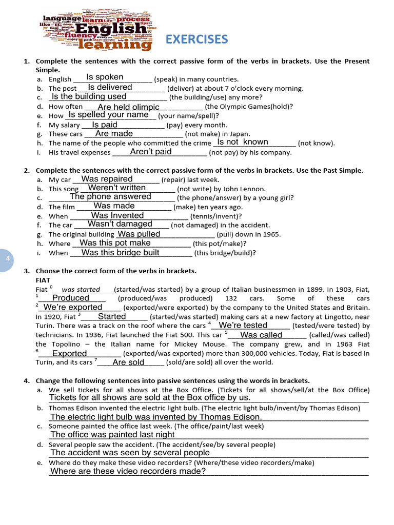 Passive Voice All Tenses | PDF | Thomas Edison