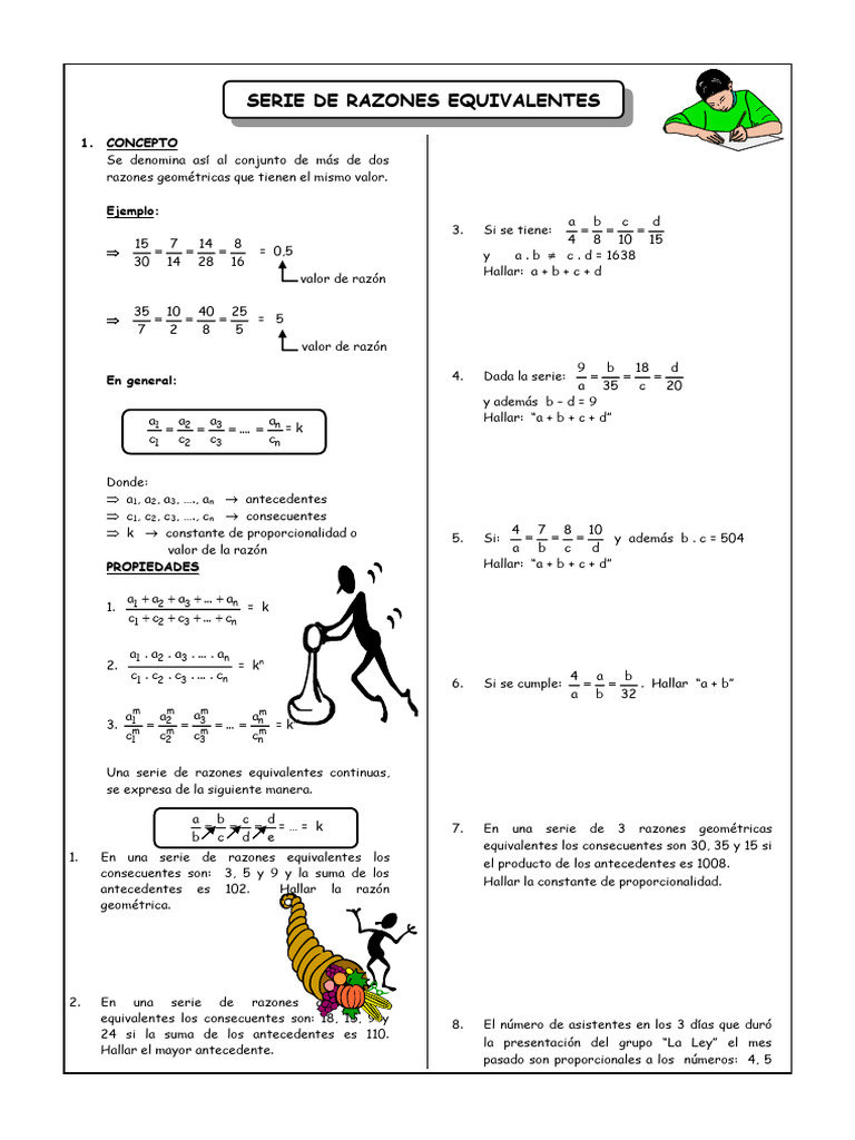 Serie De Razones Equivalentes Tercer Año Pdf Ajedrez